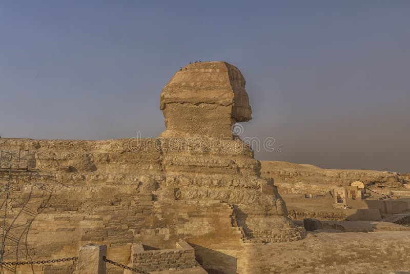 The Sphinx in Front of the Pyramids Close View Stock Photo - Image of ...