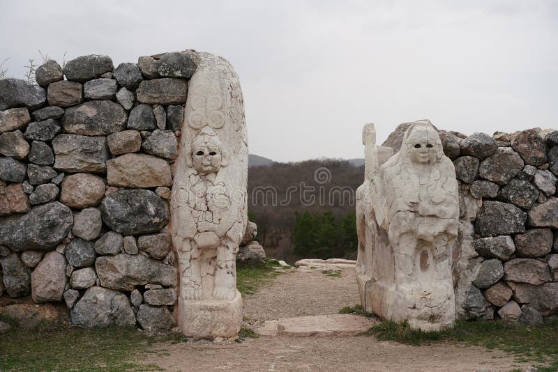 Sphinx Gate in Hattusa Ancient City in Corum, Turkiye Stock Photo ...