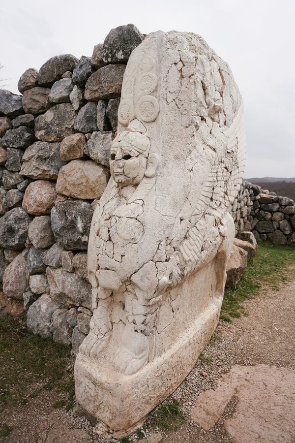 Sphinx Gate in Hattusa Ancient City in Corum, Turkiye Stock Image ...