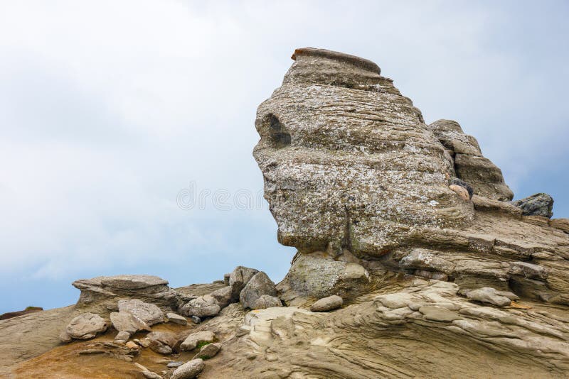 The Sphinx - Geomorphologic Rocky Structures in Bucegi Mountains Stock ...