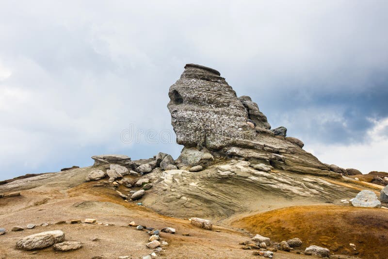The Sphinx - Geomorphologic Rocky Structures in Bucegi Mountains Stock ...