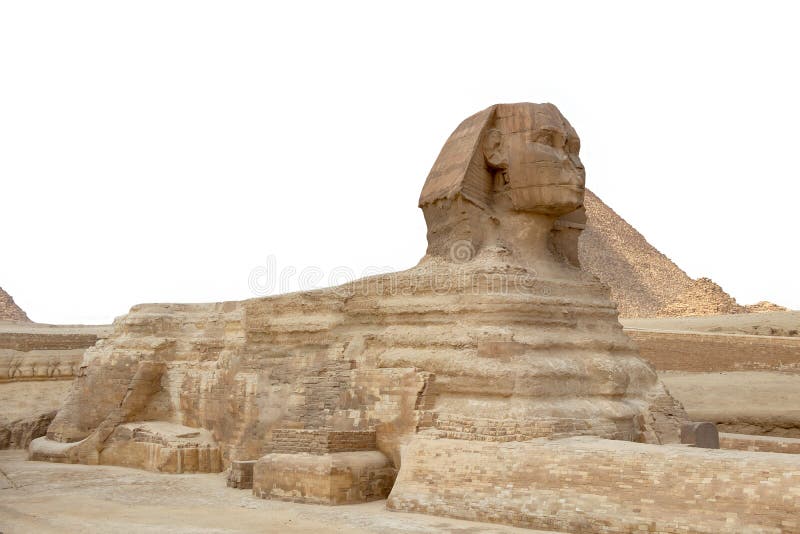 The Sphinx in Giza Pyramid Complex Isolated Stock Photo - Image of ...