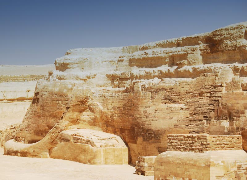 The Sphinx of Giza Tail and Paw. Egypt Stock Image - Image of ...
