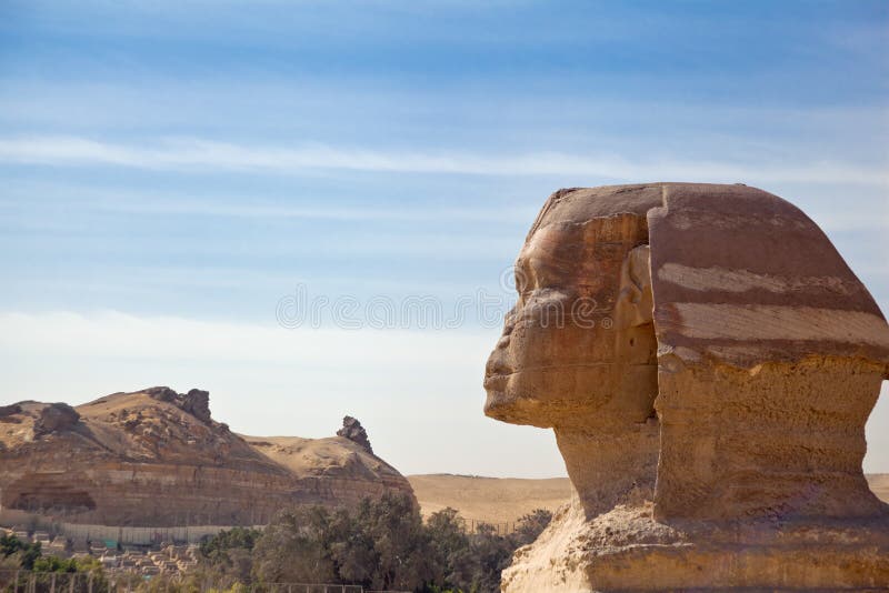 Side View of Sphinx with Rocks Stock Photo - Image of graveyard, death ...