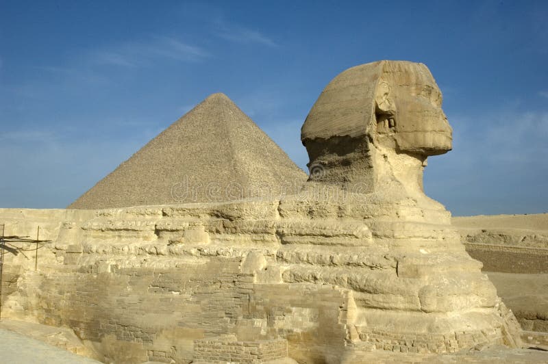 Sphinx & Great Pyramid stock image. Image of giza, egyptian - 13037371