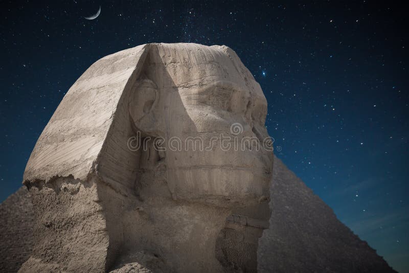 Guardian Sphinx Guarding the Tombs of the Pharaohs in Giza. Cairo ...