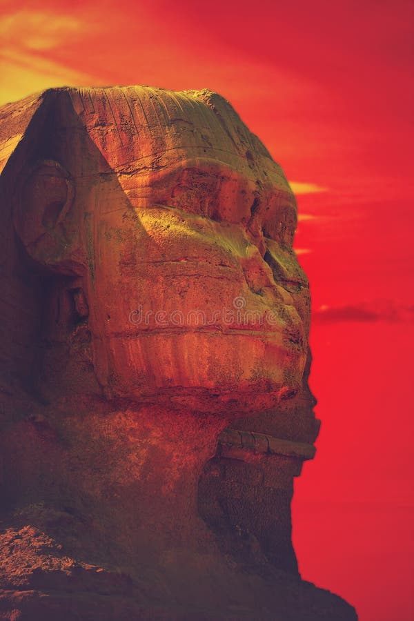 Guardian Sphinx Guarding the Tombs of the Pharaohs in Giza. Cairo ...