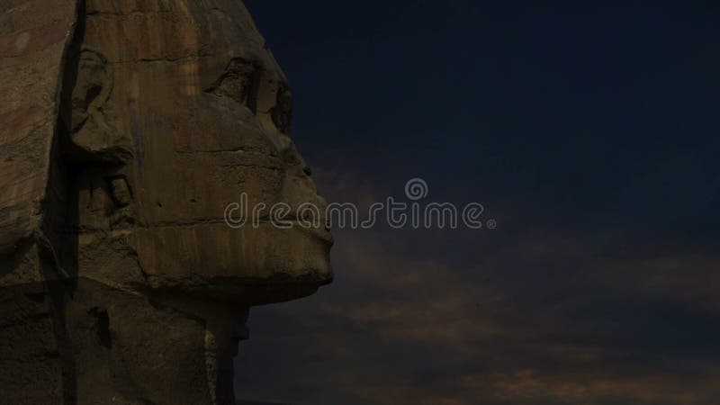 Sphinx Head and Sunset Clouds in Egypt Stock Video - Video of africa ...