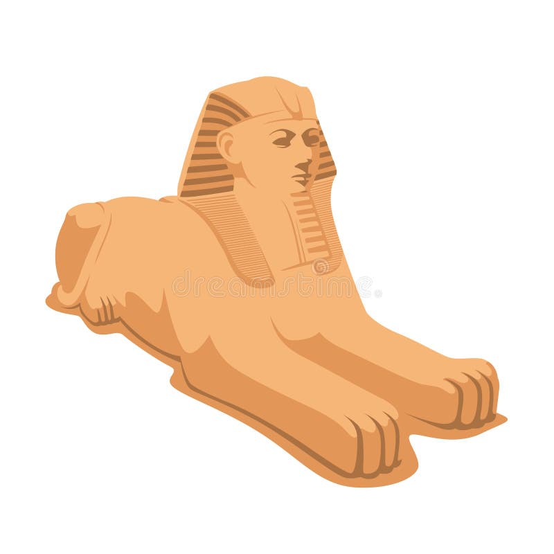 Sphinx Isolated on White Background. Stock Vector - Illustration of ...
