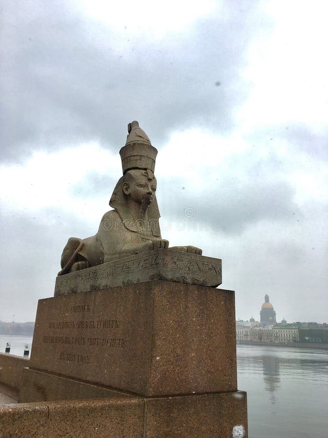 Sphinx Napping Above the Recalcitrant Neva Stock Image - Image of ...