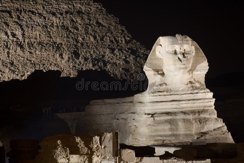 Great Sphinx by Night, Egypt Stock Image - Image of monument, endurance ...