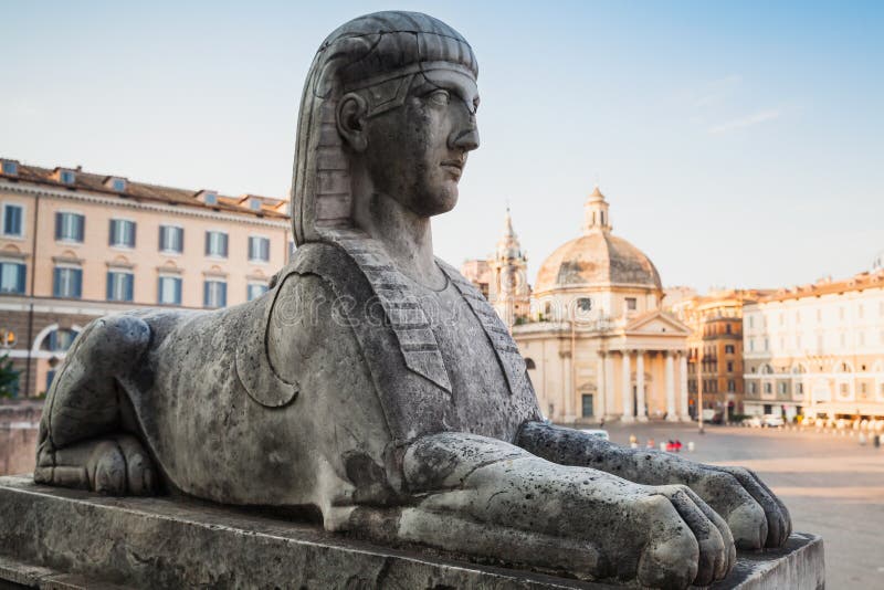 Sphinx in Piazza Del Popolo, Rome Stock Image - Image of destination ...