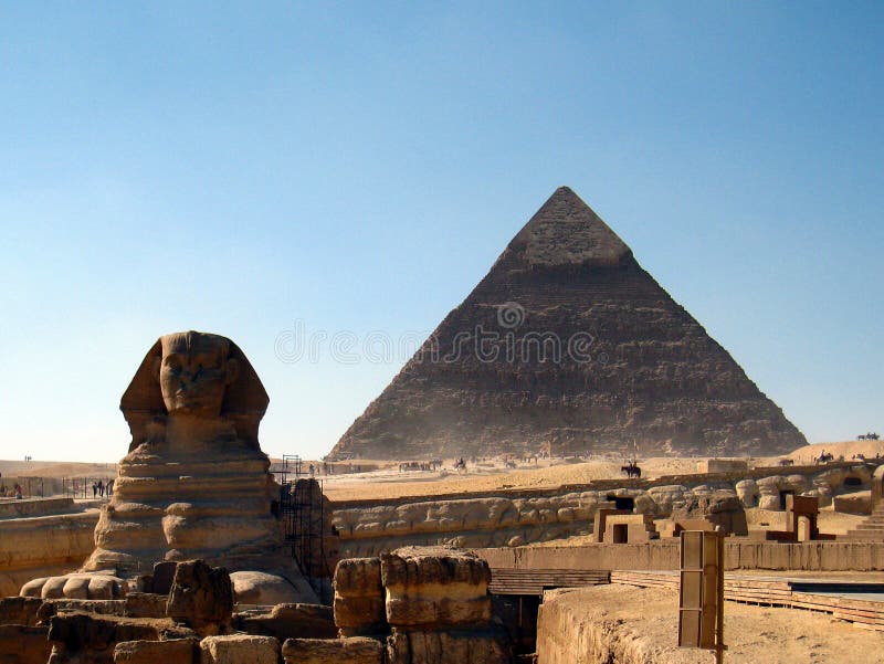Sphinx and pyramid stock photo. Image of sightsee, building - 12069674