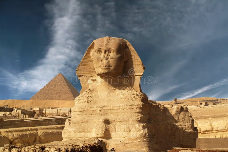 Sphinx and Pyramid stock photo. Image of dune, dusty, ancient - 2340656