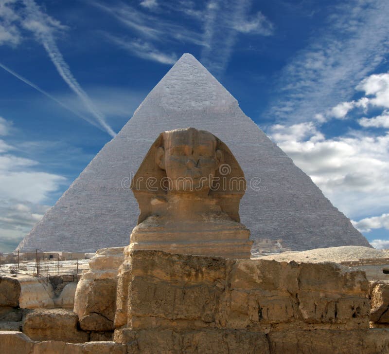 The Sphinx and Pyramid stock image. Image of grave, legends - 3297777
