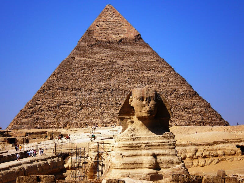 The sphinx and the pyramid stock photo. Image of pyramid - 9427132
