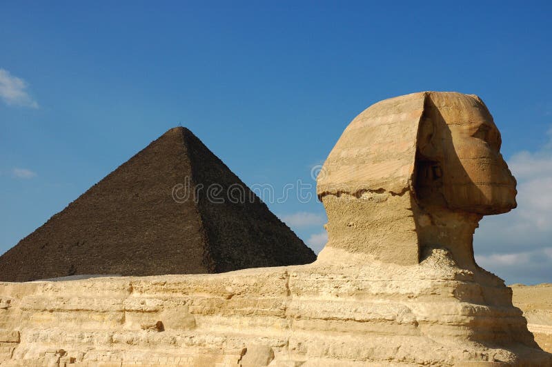 Sphinx & pyramid stock image. Image of black, pyramid - 96397