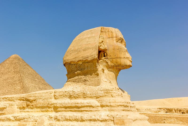 Sphinx and Pyramid of Cheops Stock Image - Image of landmark ...