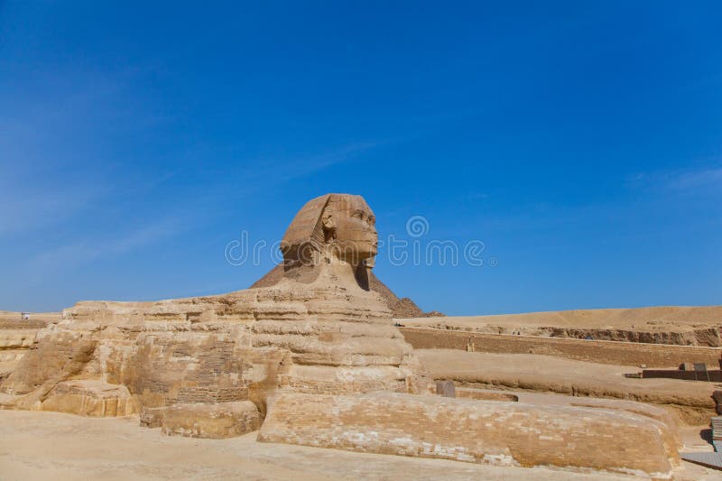 Sphinx at the Pyramids in Egypt Stock Image - Image of sand, temple ...