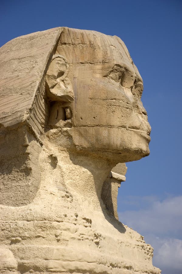 Sphinx Sideview Closeup, Cairo, Egypt Travel Stock Image - Image of ...