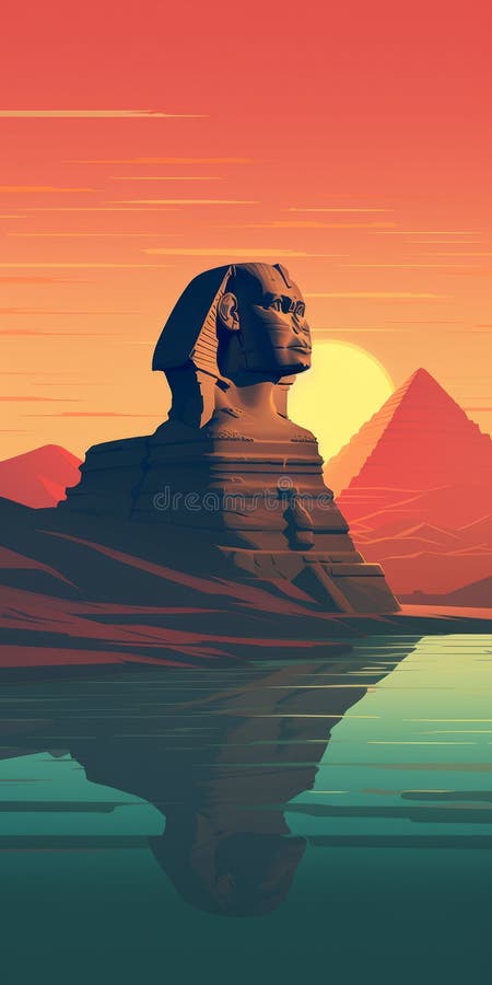 Sphinx Illustration: Fluid Landscapes and Hyper-realistic Stone ...