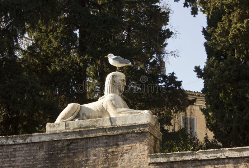 Sphinx Statue in Piazza Del Popolo in Rome Editorial Photo - Image of ...