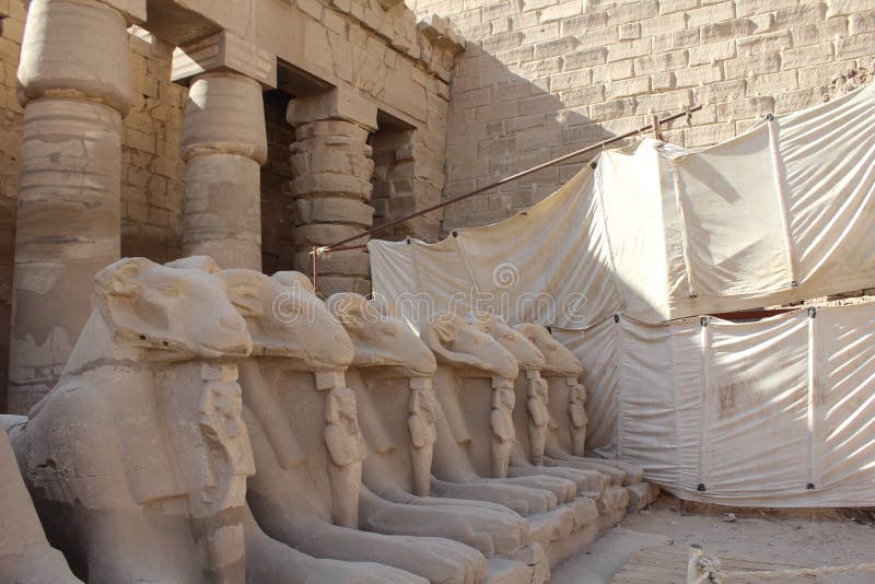 Sphinx Statues in Karnak Temple in Luxor in Egypt Editorial Image ...