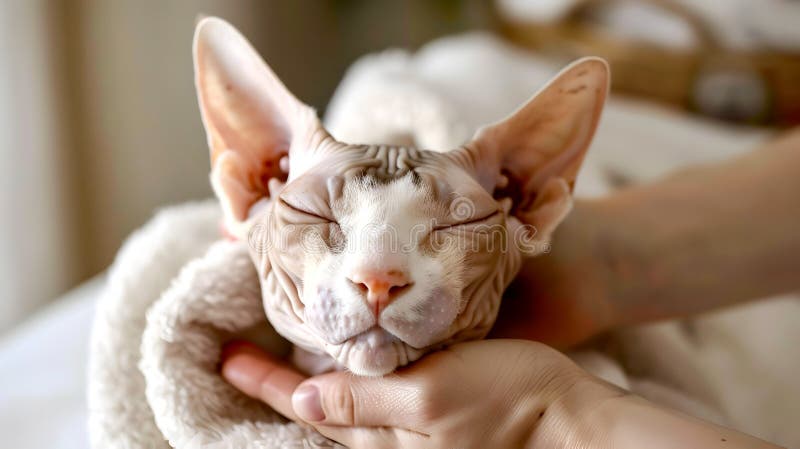 Sphynx Cat in Spa Salon on Massage Stock Illustration - Illustration of ...