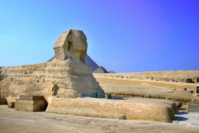 Pyramids and Sphynx stock image. Image of egyptian, face - 43885