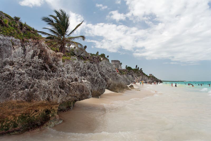 Spiaggia Yucatan Messico Di Tulum Fotografia Stock - Immagine di ...