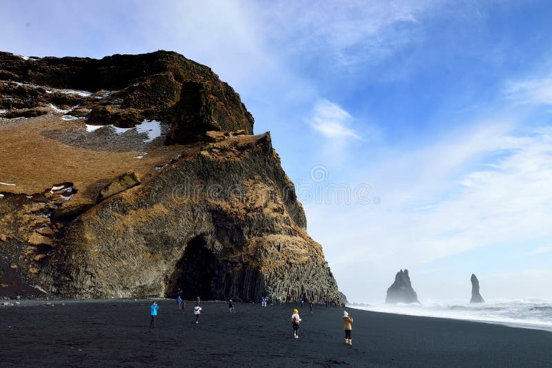 Spiaggia Nera, Vik, Islanda Fotografia Stock - Immagine di vulcanico ...