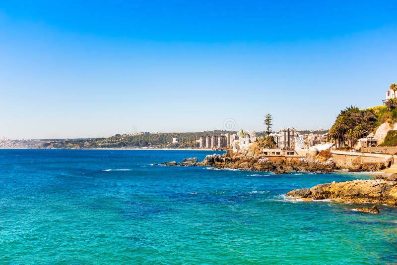 Spiaggia in Vina Del Mar, Cile Fotografia Stock - Immagine di ...