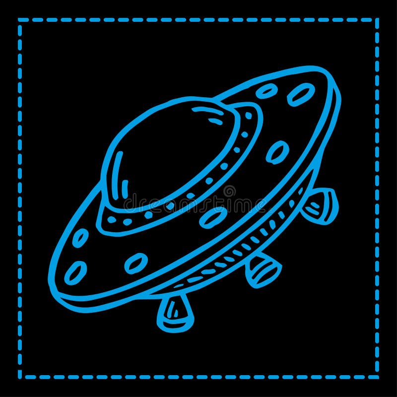Outline alien spacecraft stock vector. Illustration of space - 200675711