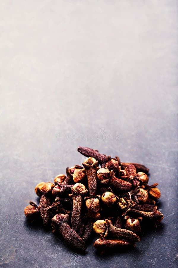 Spice Background - Various Spices Over Dark Table. Collection of Stock ...