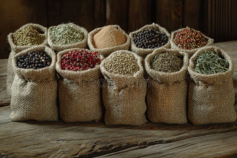 Spice Bags Assortment stock photo. Image of spices, culinary - 373270100