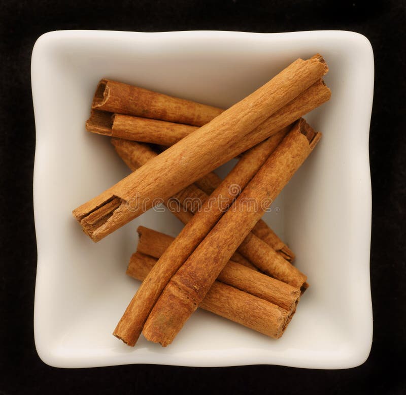 Spice Cinnamon in a Ceramic Bowl. Stock Photo - Image of gourmet ...