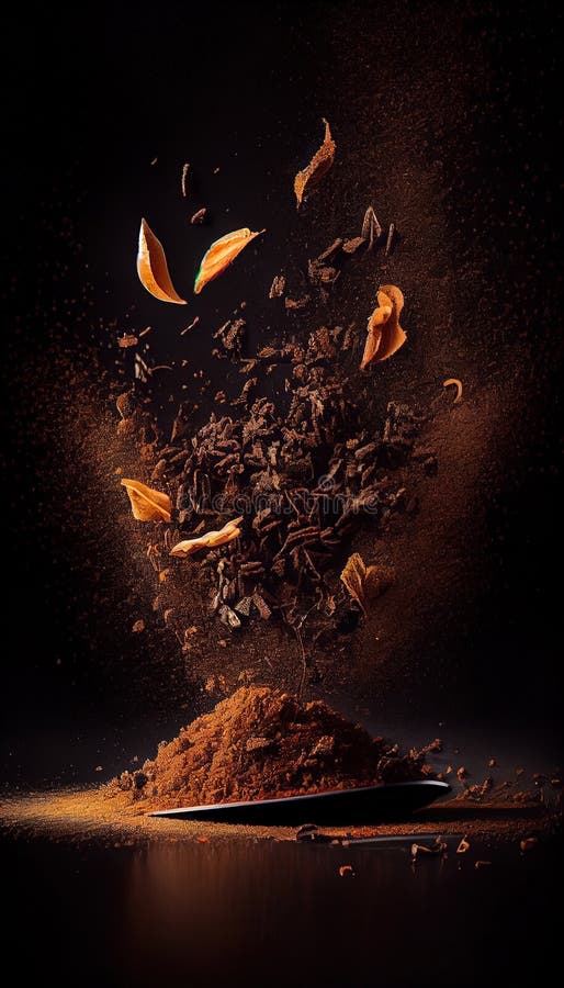 Spice Cloves Powder Creatively Falling-Dripping Flying or Splashing on ...