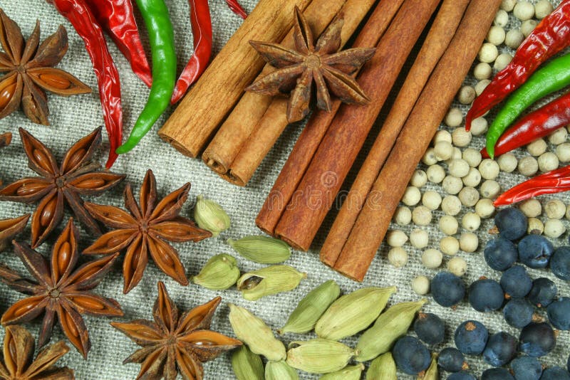Spice collection stock photo. Image of cinnamon, chili - 12023356