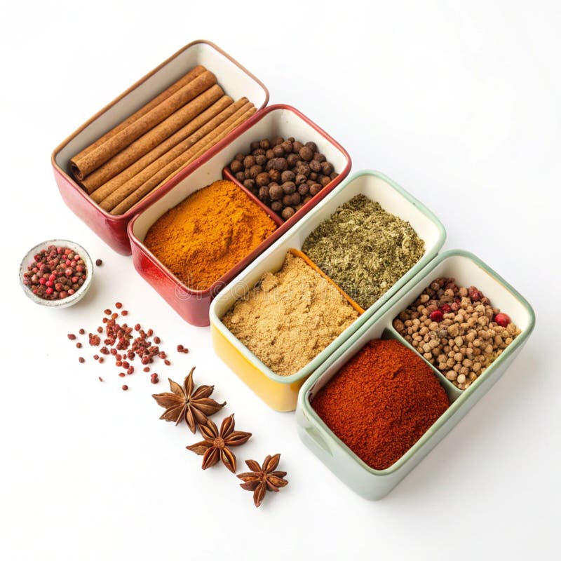 Spice Containers Isolated on White Background Stock Illustration ...