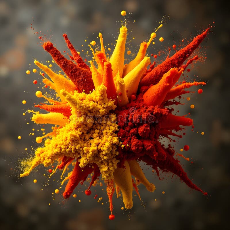 A Spice Explosion in Mid-air. Stock Illustration - Illustration of ...