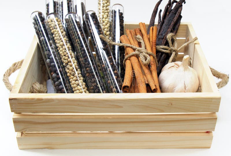 Spice Herb, Condiment in Basket Stock Photo - Image of food, close ...