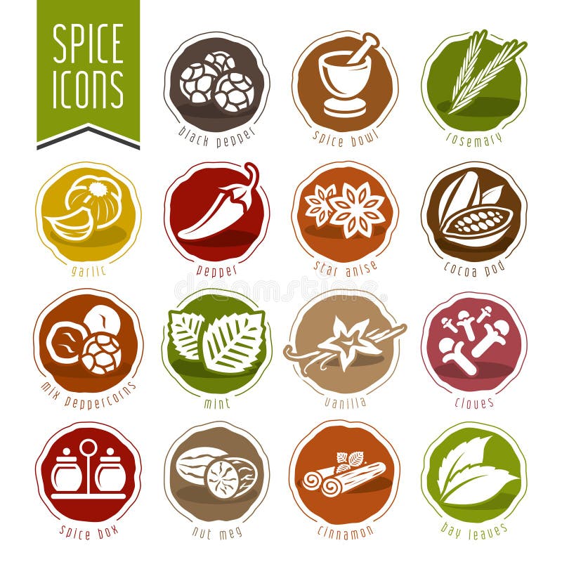 Spice icon set stock vector. Illustration of aromatic - 46003771