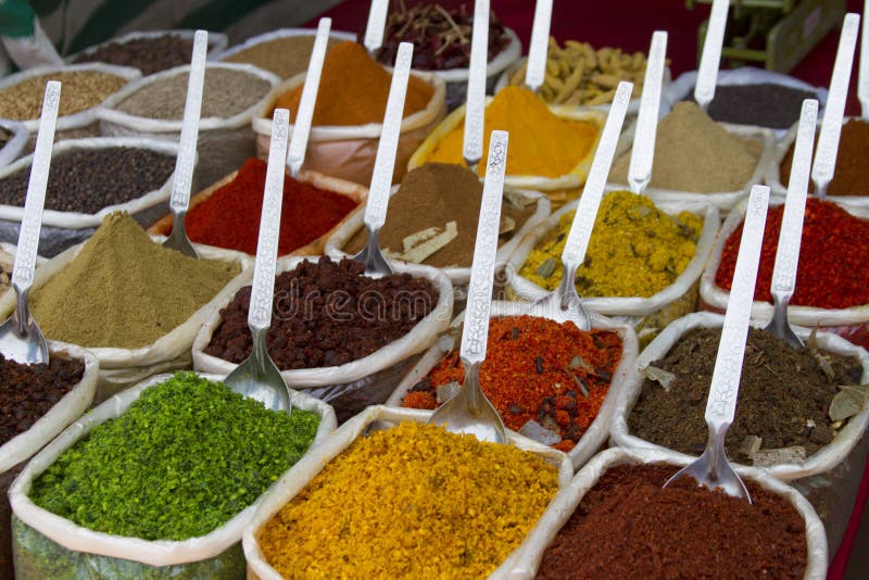 Spice Indian Bazaar Anjuna Market Goa Stock Image - Image of flea ...