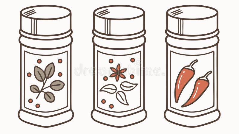 Spice Jars Vector Collection - Set of Six Stock Vector - Illustration ...