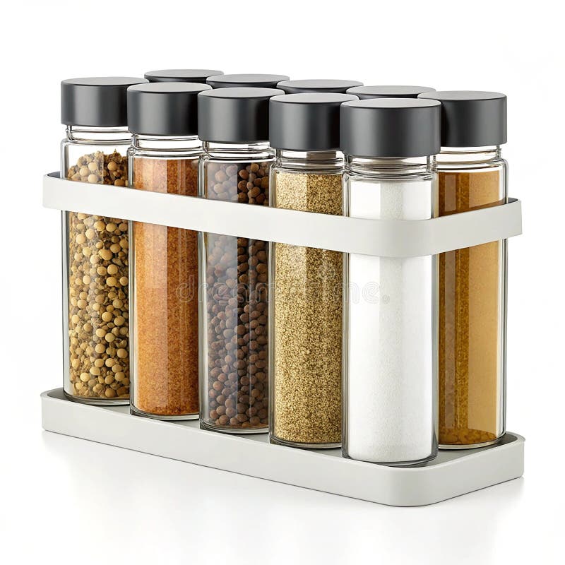 Spice Jars Vector Collection - Set of Six Stock Vector - Illustration ...