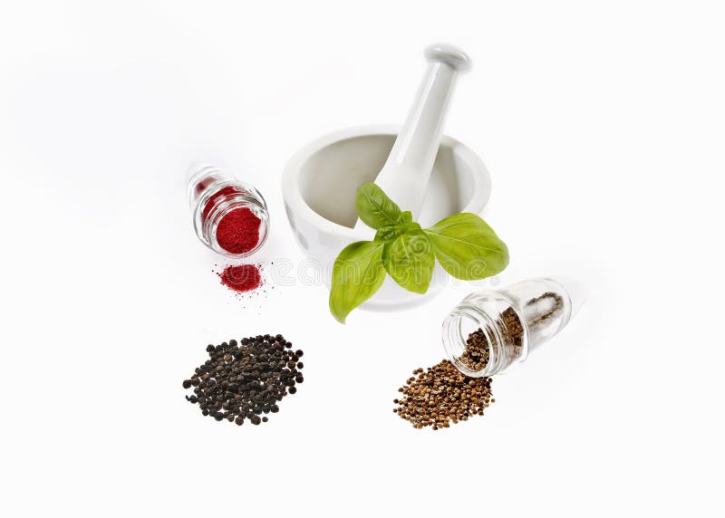 Spice and mortar stock image. Image of asian, italy, mediteran - 7181441