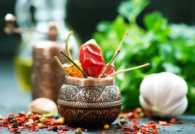 Spice and oil stock photo. Image of border, concept - 101014076