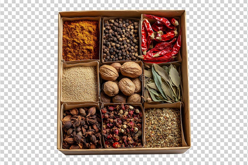 Spice Packaging Box Isolated on White and Transparent Background PNG ...