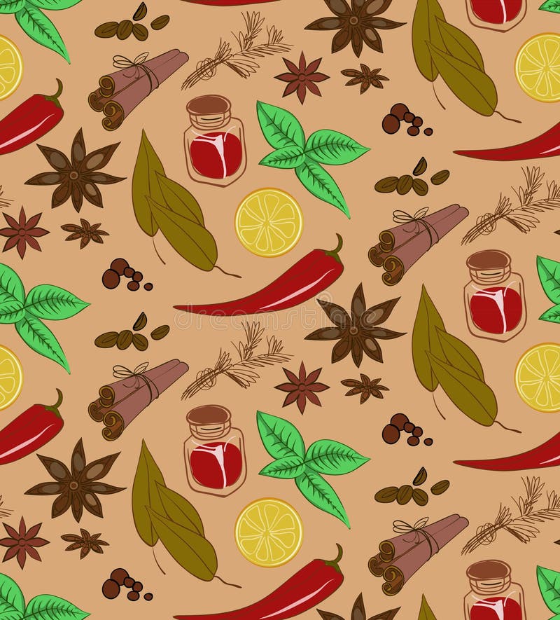 Spice pattern 4 stock vector. Illustration of design - 91119078