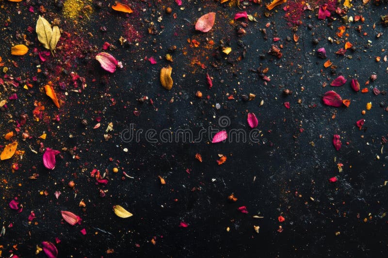 Spice and Petal Symphony, a Visual Feast of Colors and Textures Stock ...